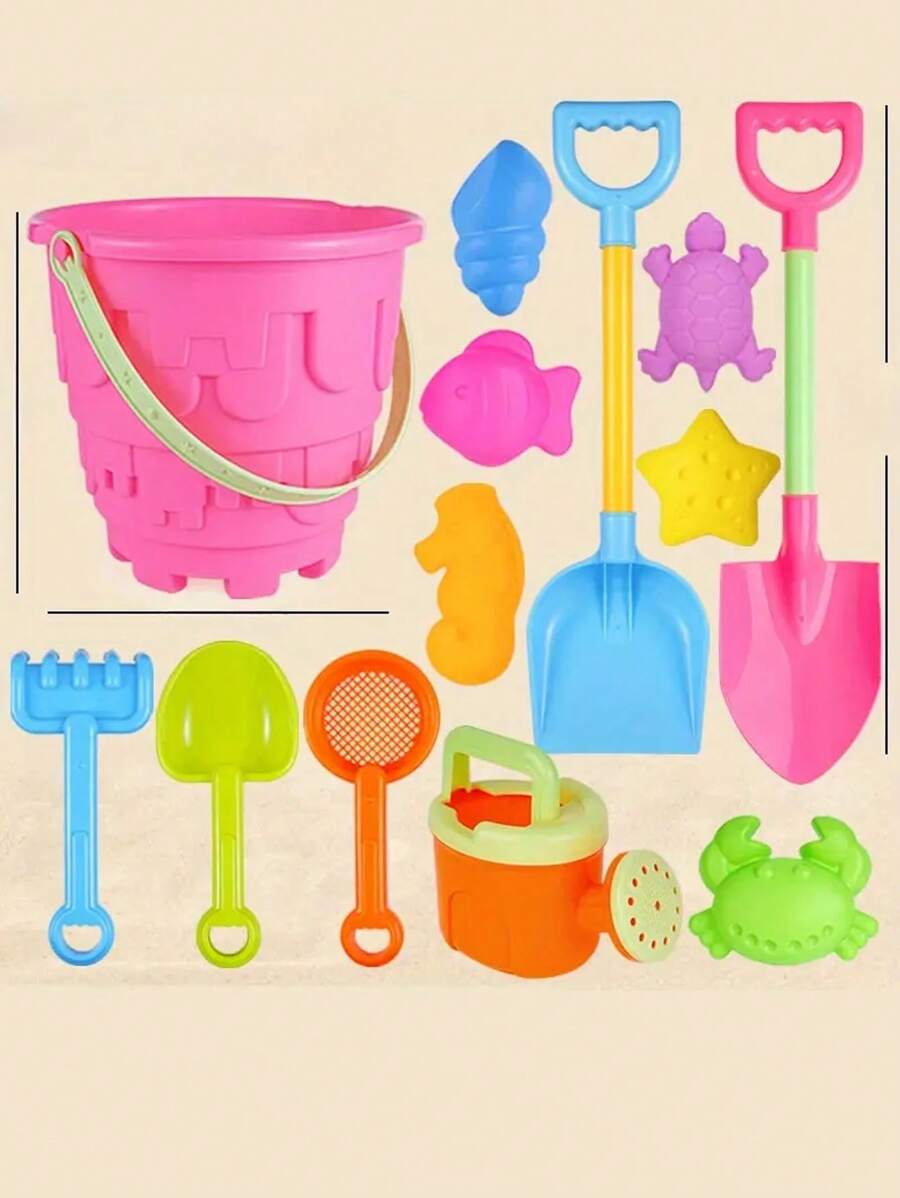 Beach Toy Sandcastle Set - 13 Piece Travel-Friendly Beach Toy Kit, Snow ...