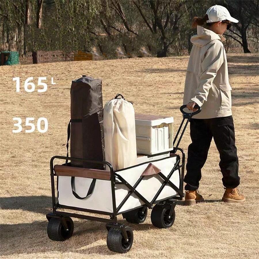 1pc Foldable Four-Wheel Garden Cart, 220lb Capacity Heavy Duty Multi ...