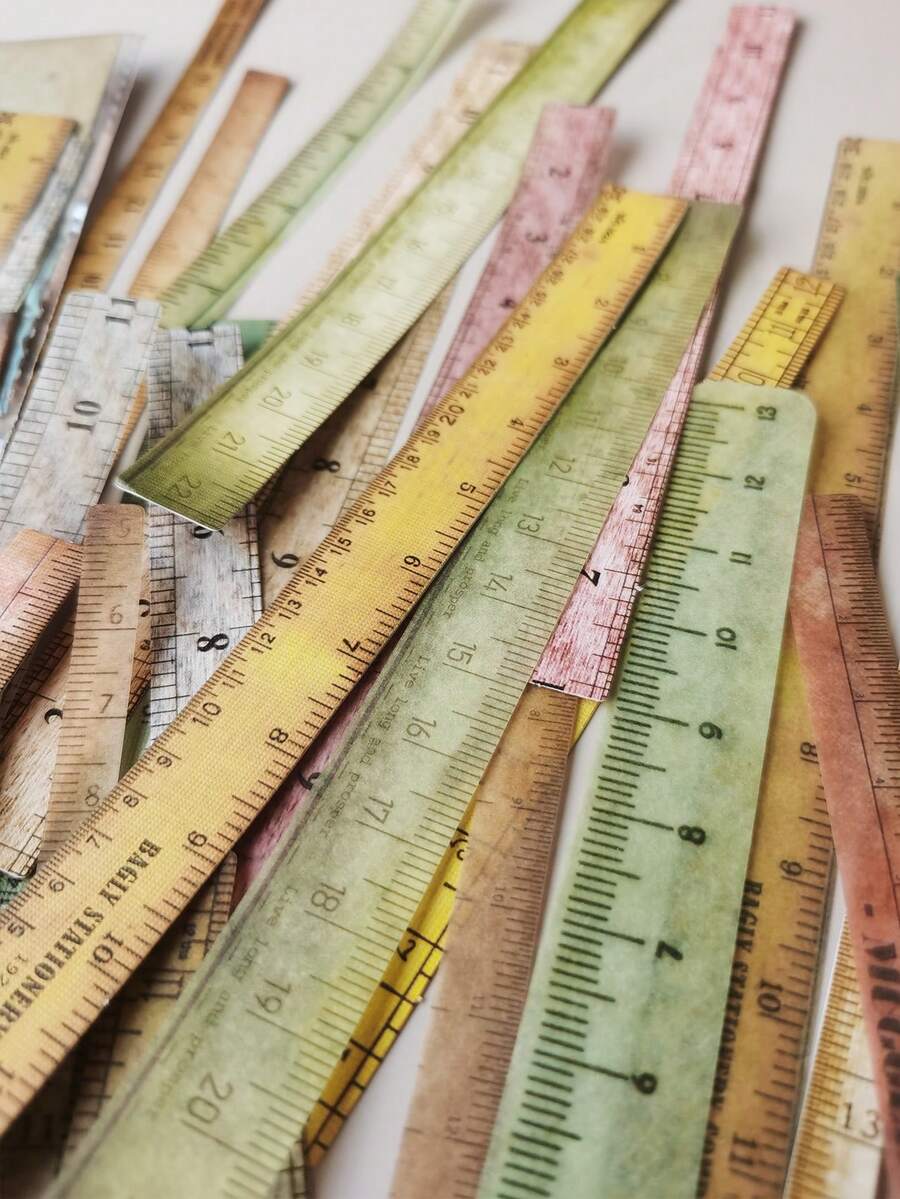 1pack/30pcs Creative Stationery Stickers With Faded Ruler And Paper ...