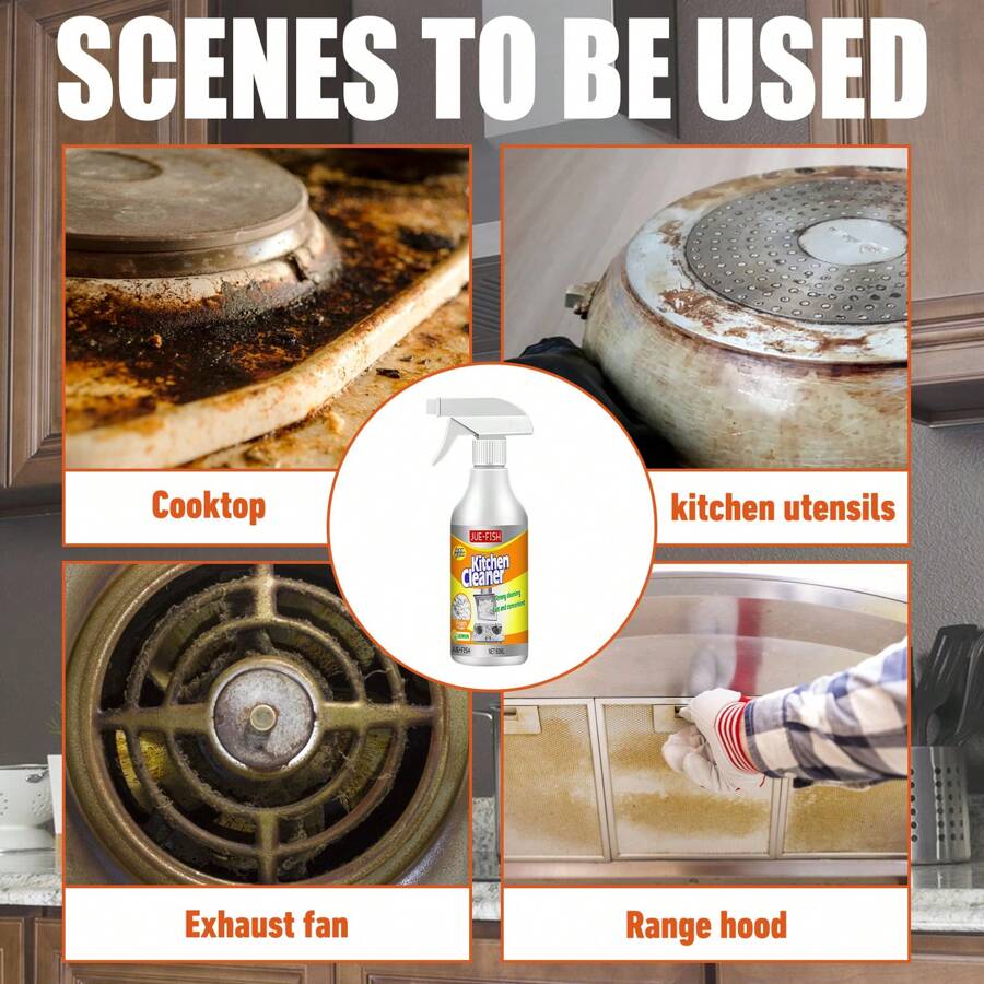 Kitchen Foam Cleaner, Household Grease Cleaner For Kitchen Range Hood Heavy Grease, 60ml (Random ...