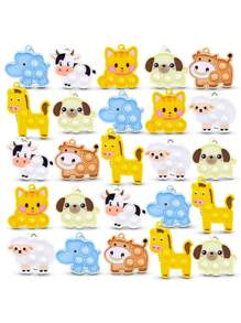 Animal Sheep Cat Dogs Pop Fidget Key Chain Push Bubble Poppers Sensory ...