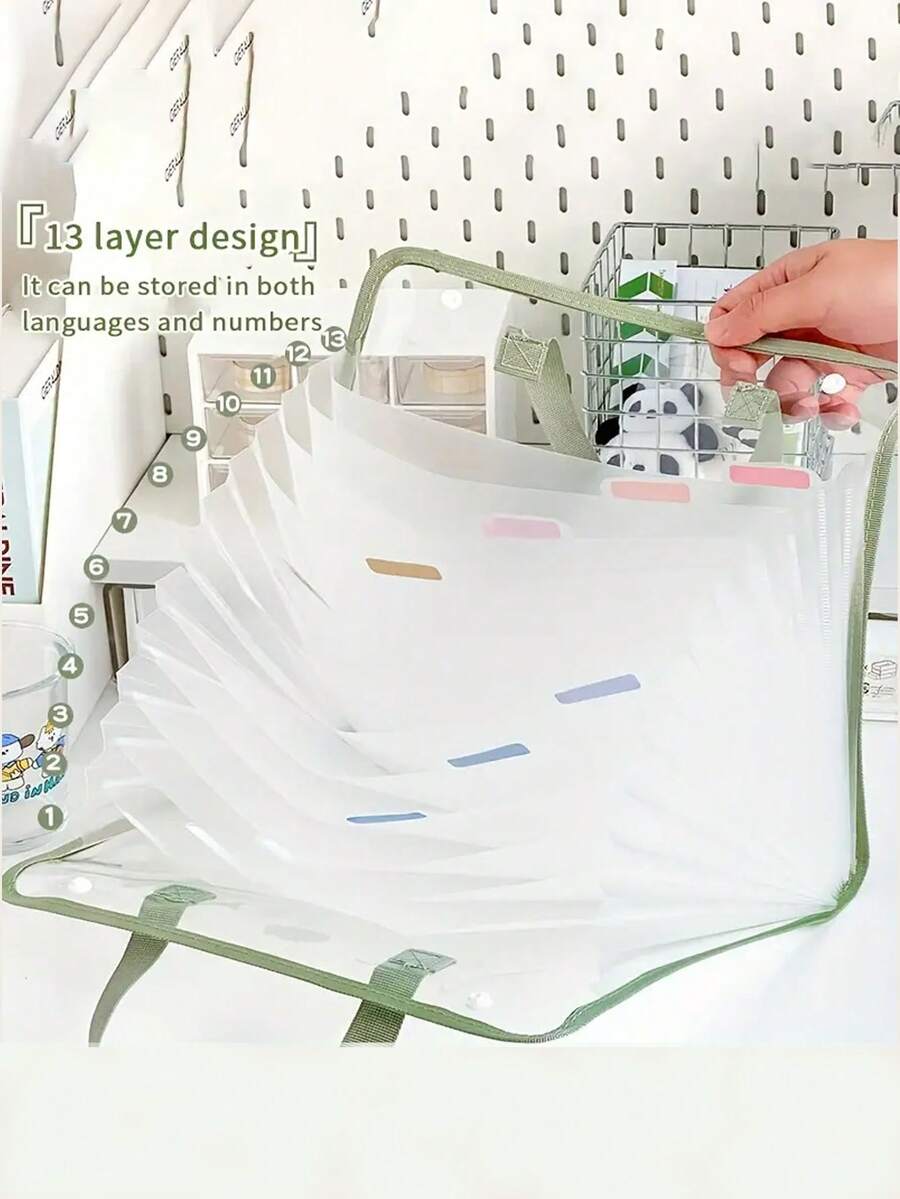 Durable Pvc Expandable 13-Pocket File Organizer With Tabs - Portable ...