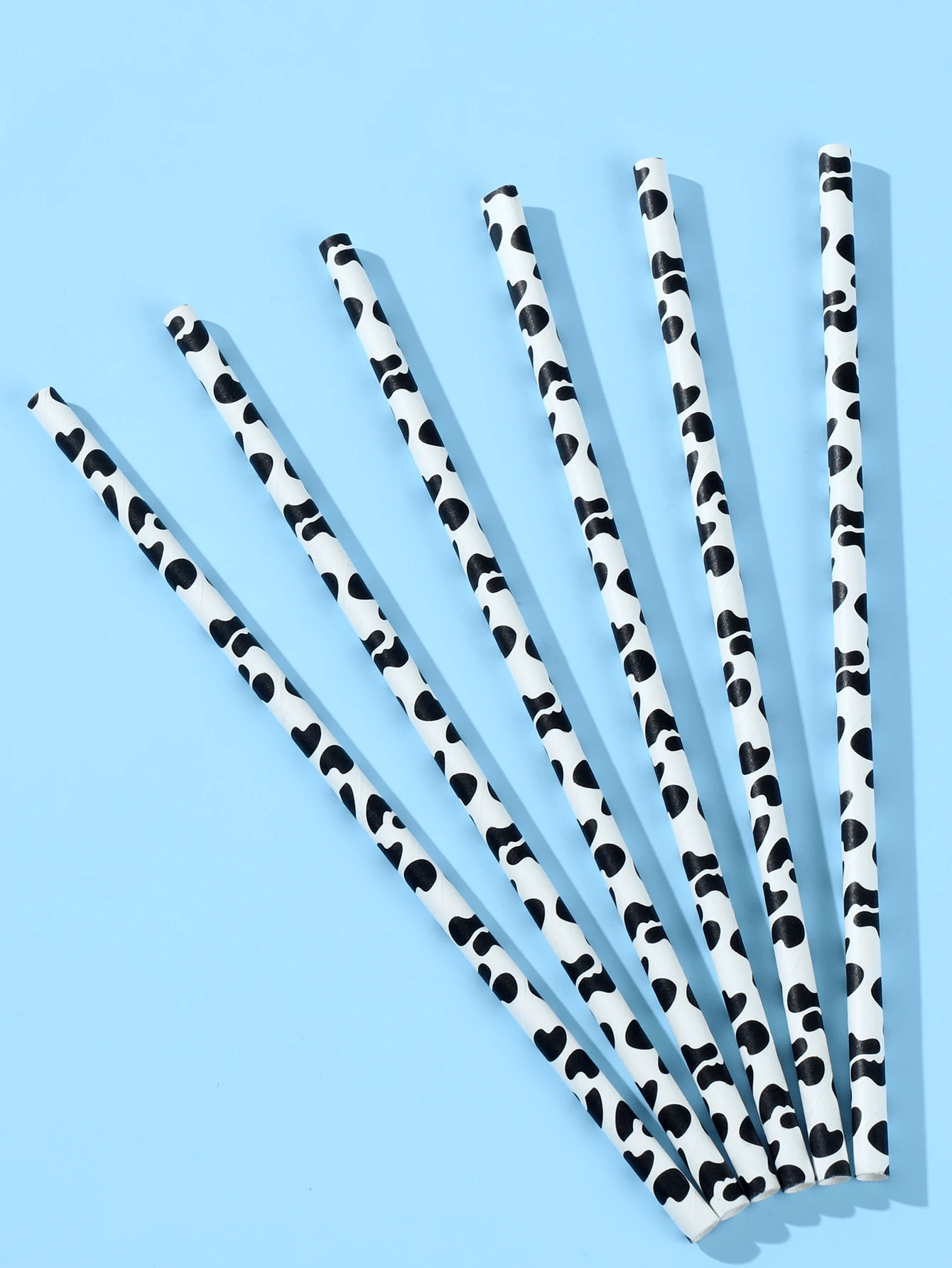 100pcs Farm Animals Theme Paper Straw, Cute Cow Pattern Disposable ...