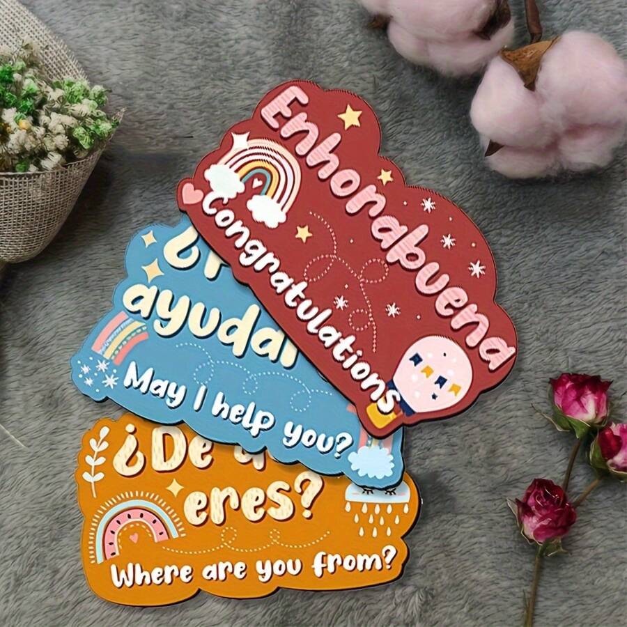 Conjunto de 20 carteles y tarjetas de frases españolas para ...