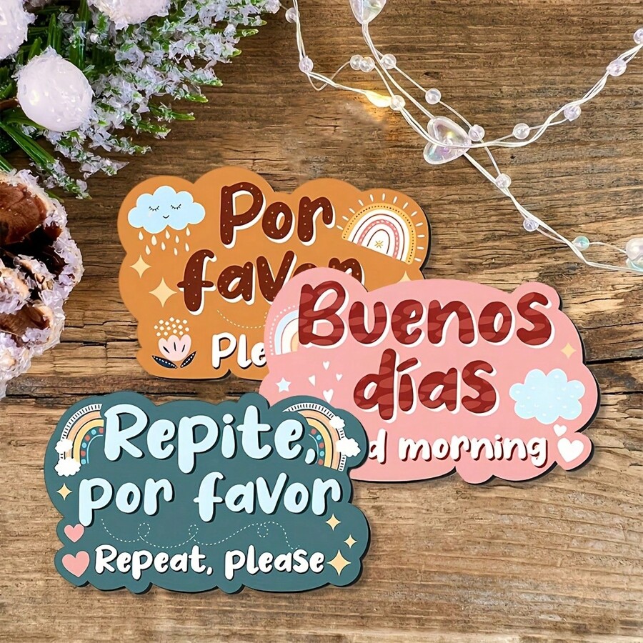 Conjunto de 20 carteles y tarjetas de frases españolas para ...