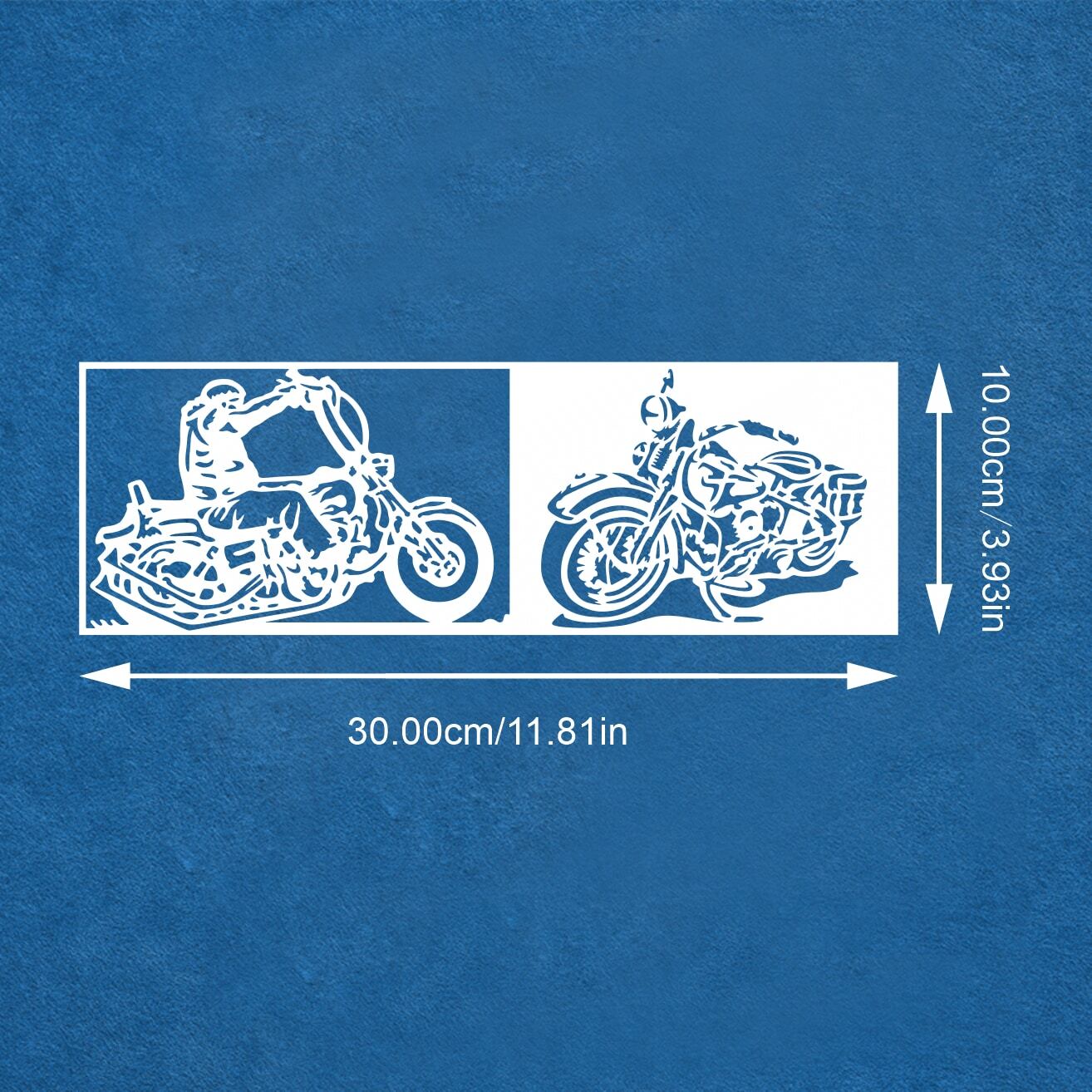 2 Pcs Of Motorcycle Theme Stencil, Motorcycle Hollowed-Out Spray Paint ...