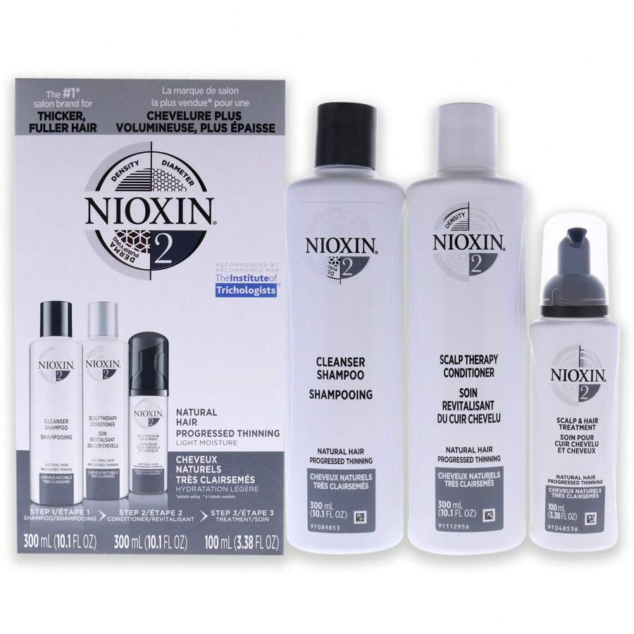 Nioxin System 2 Kit By Nioxin For Unisex - 3 Pc 10.1oz Cleanser Shampoo ...
