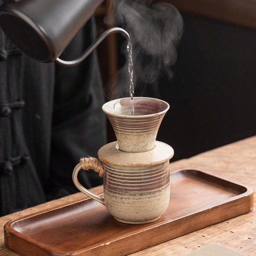 1pc Ceramic Pour Over Coffee Dripper, With Ceramic Drip Filter ...