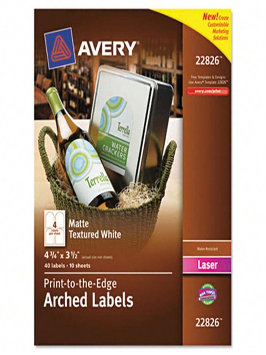 Unbeatablesale Avery 22826 Textured Arched Easy Peel Labels- 4.75 X 3.5 ...
