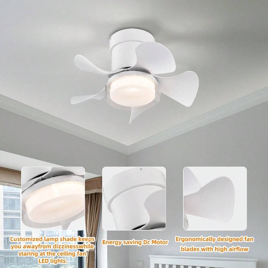 21 Inch Ceiling Fan With 3 Color Temperatures Light And Remote Control ...