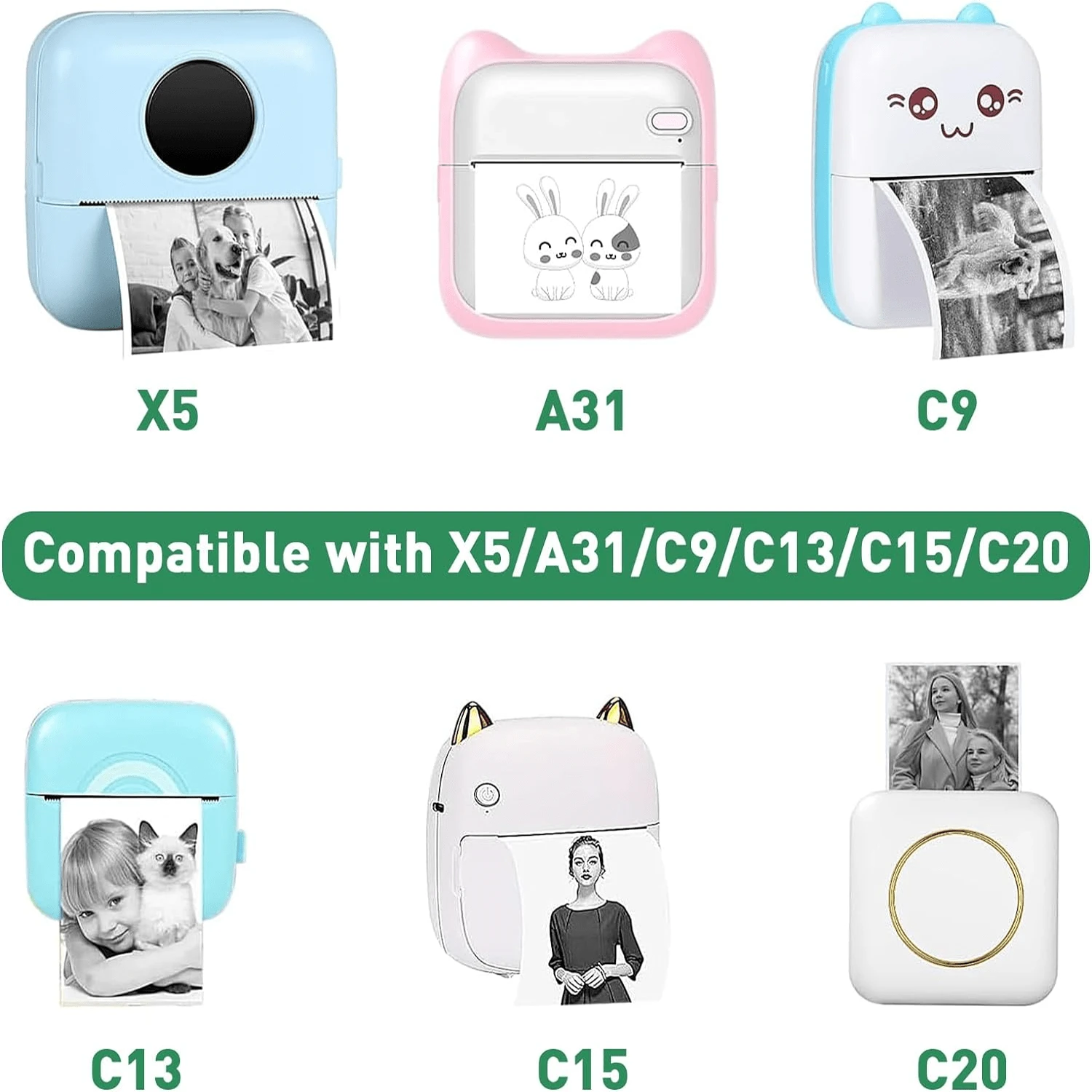 22 Rolls Of Mini Printer Paper Color Thermal Paper Self-Adhesive Paper ...