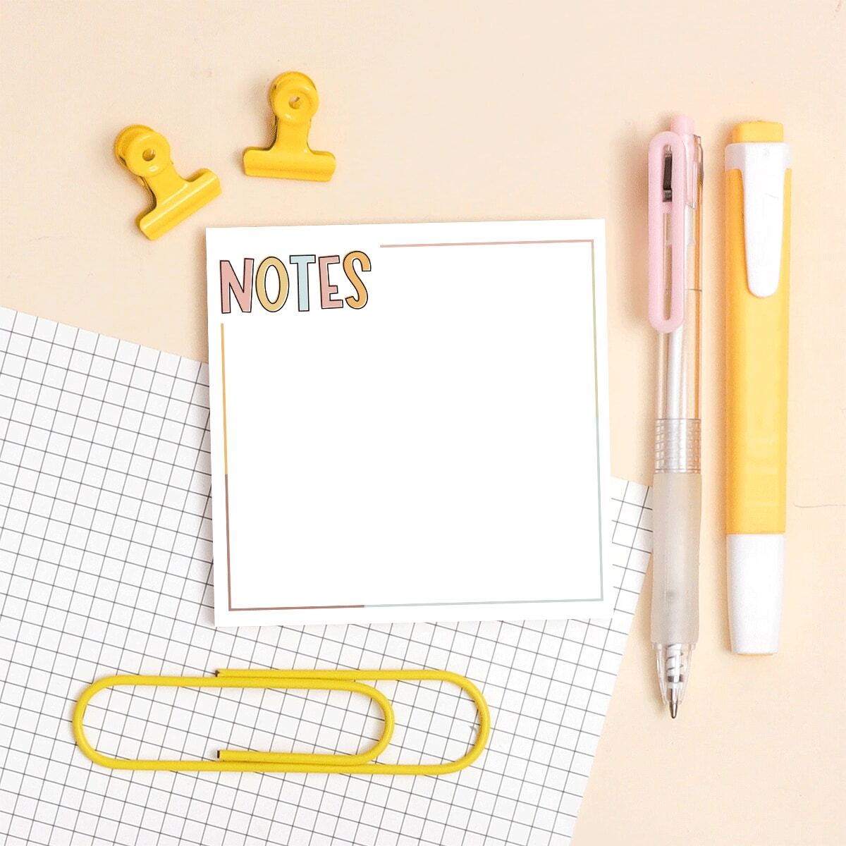 50 Sheets Classic Notes Sticky Notes, Self-Adhesive Mini Notepad, 3x3 ...