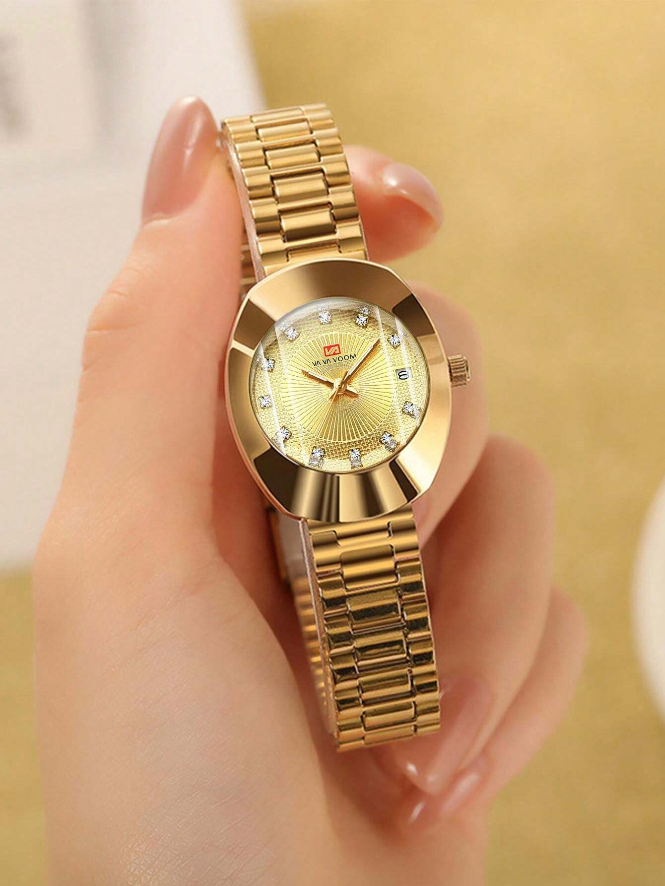 Reloj de agua elíptico de lujo para mujer de acero inoxidable y ...