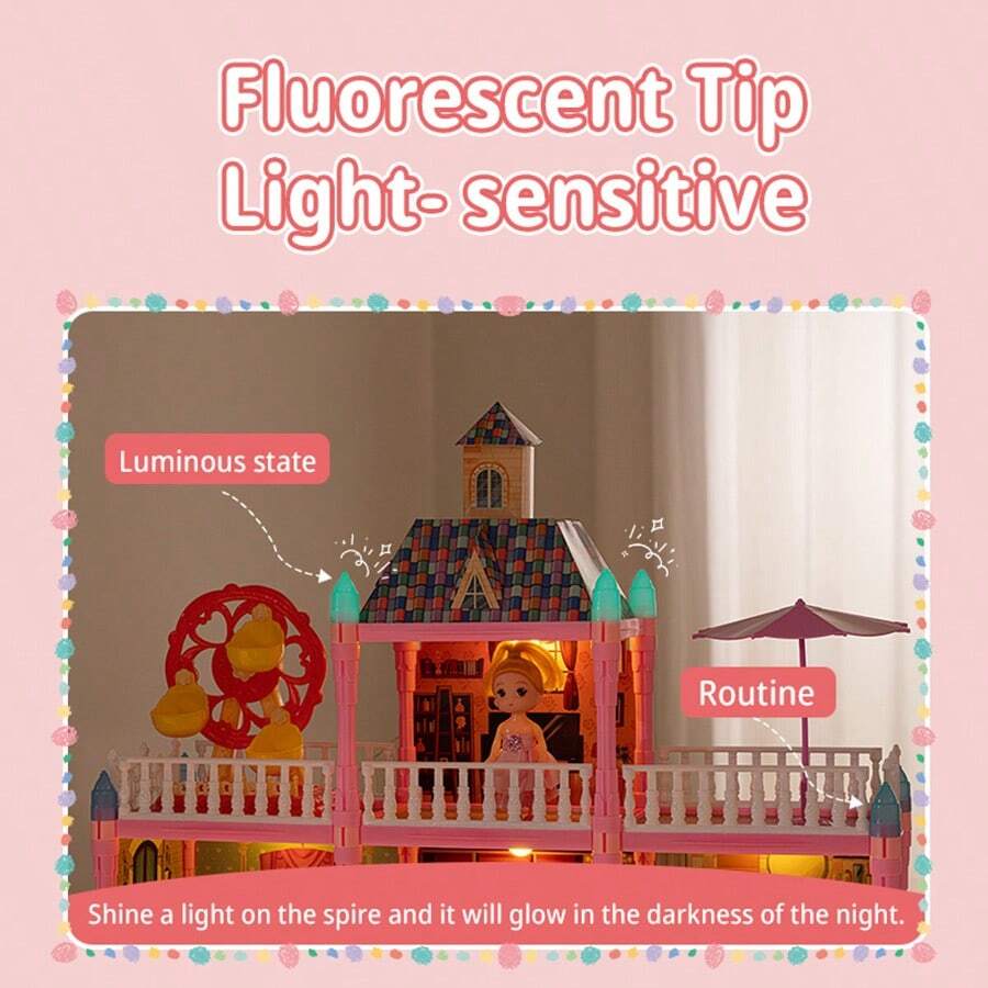 Diy Pink Princess House, Girls Playhouse, Abs Plastic Material, Parent ...