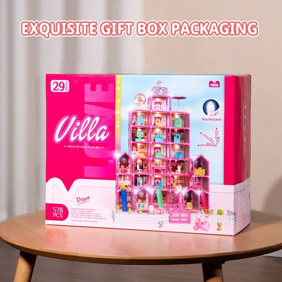 Diy Pink Princess House, Girls Playhouse, Abs Plastic Material, Parent ...