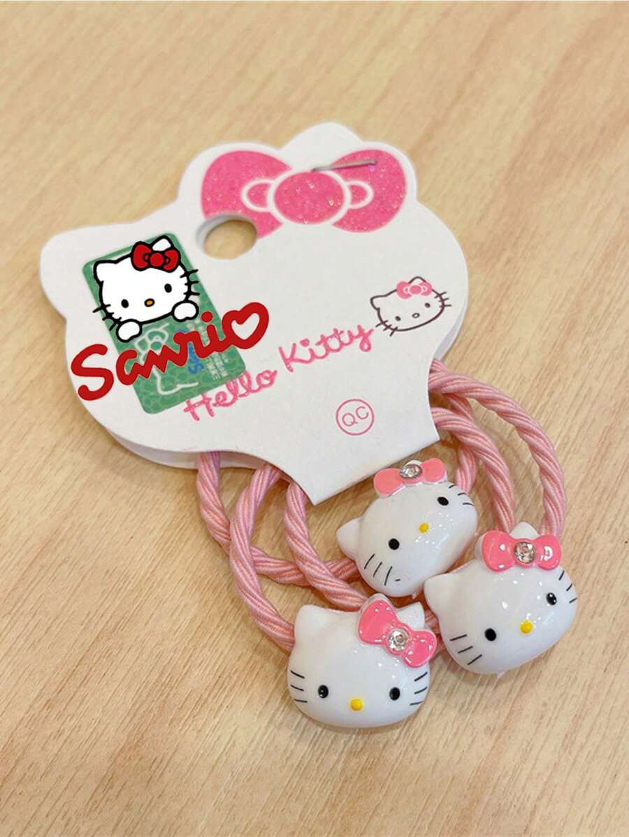 Genuine Sanrio Hello Kitty Hair Rope Kitty Cat Kawaii Elastic Rubber ...