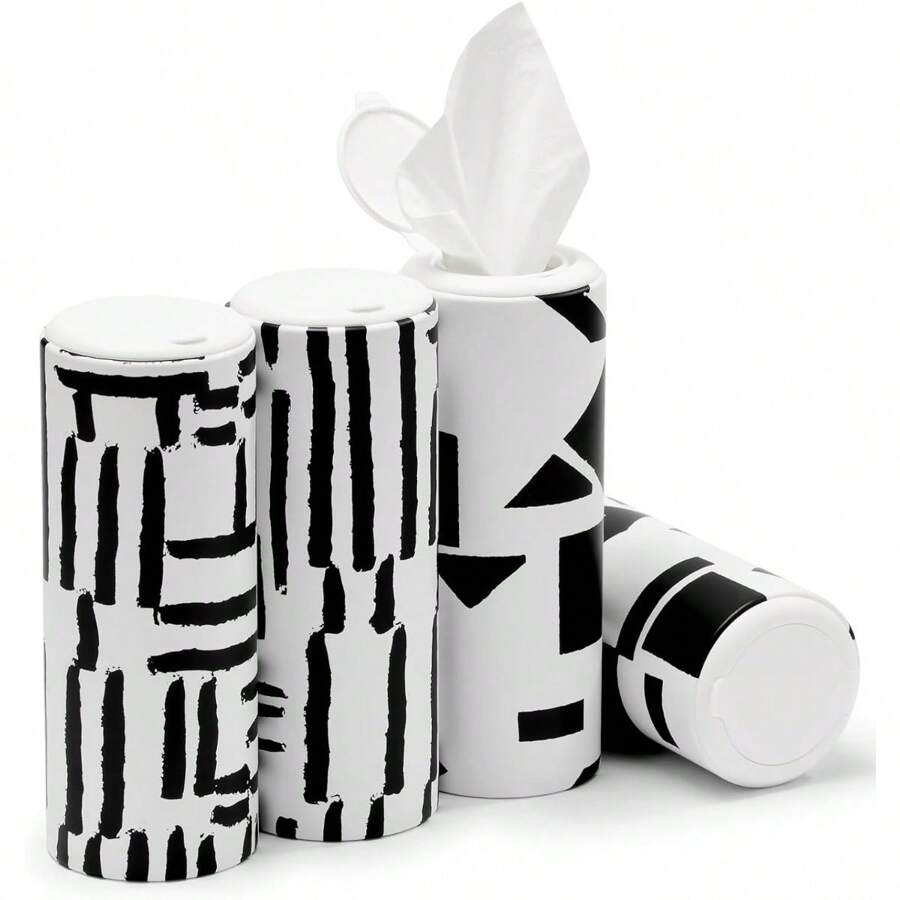 Car Tissues With Lotion, 4 Packs Car Tissue Cylinder, Round Tissues ...