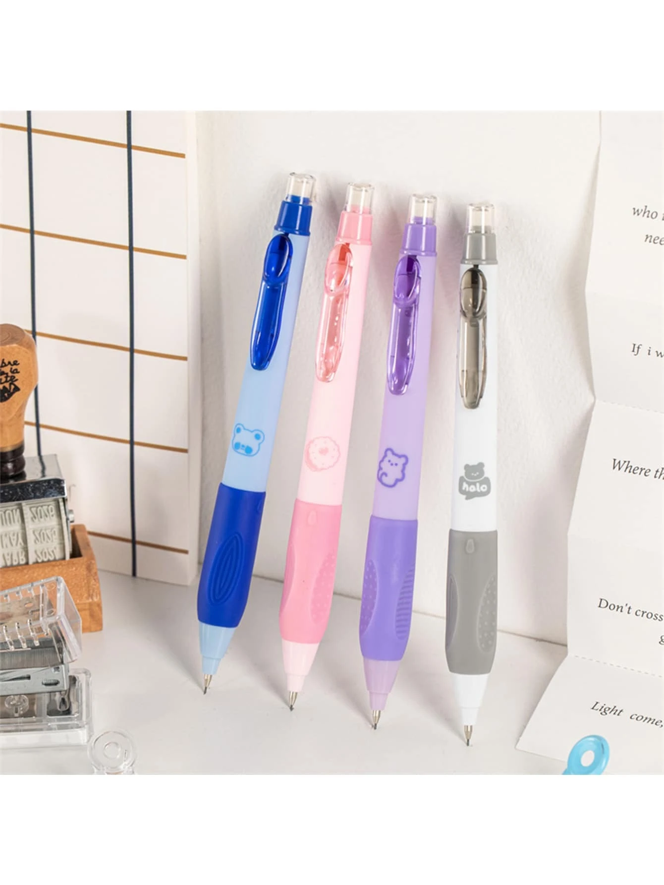 2pcs Teddy Bear Automatic Pencils, 0.5mm Automatic Pencils, Exam ...