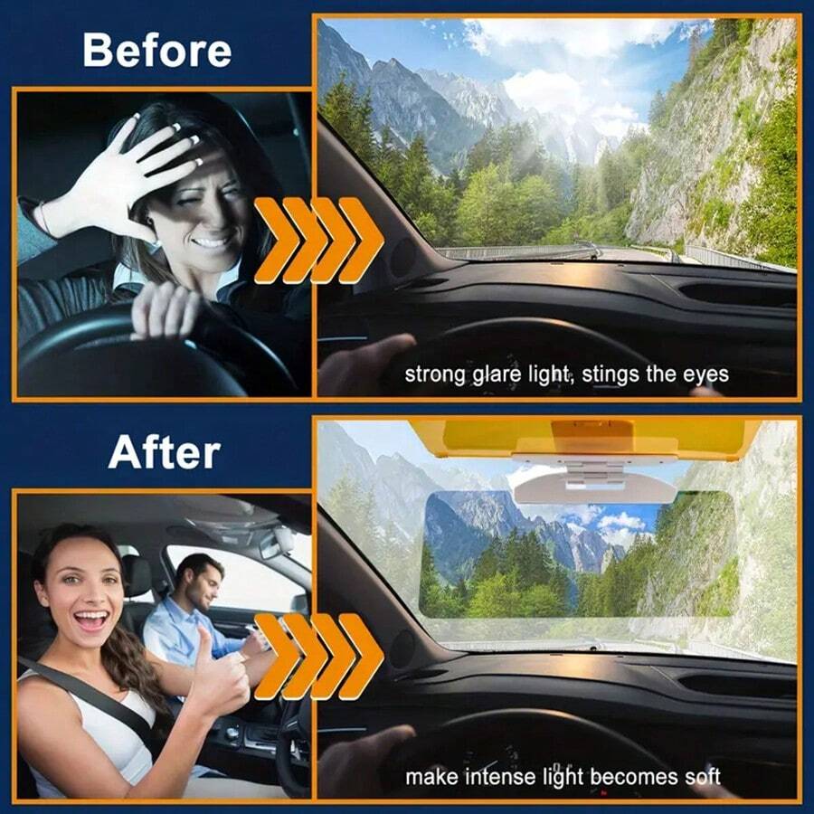 1pc Car Sun Visor, New Upgrade PC Material + Lens Can Be Moved LeftAnd Right + Infinite Folding ...