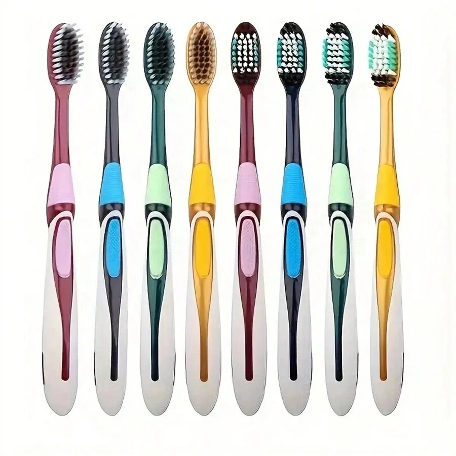 1pc/4pcs High-End Adult Bamboo Charcoal Toothbrush With Thin And Hard ...