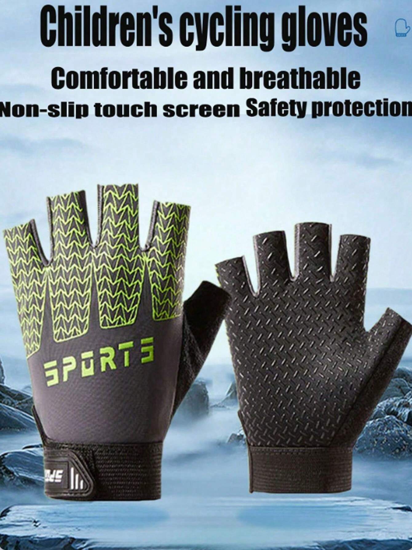 1pair Half Finger Climbing Gloves For Kids 3-12 Years Old, Good Grip ...