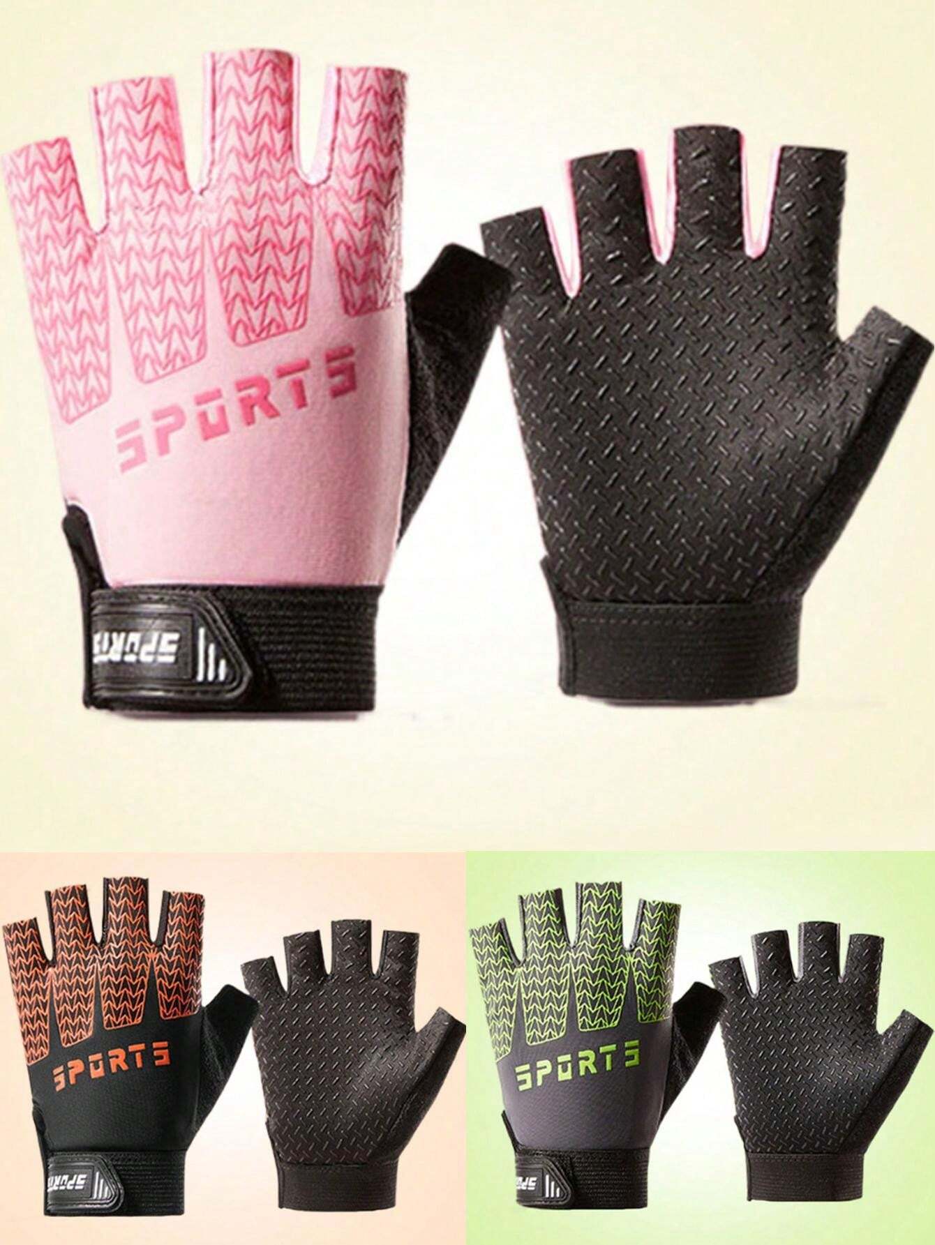 1pair Half Finger Climbing Gloves For Kids 3-12 Years Old, Good Grip ...