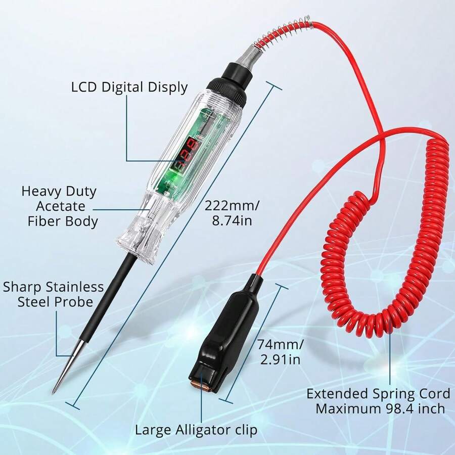 Digital LED Automotive Circuit Tester Voltage Tester With Accurate ...