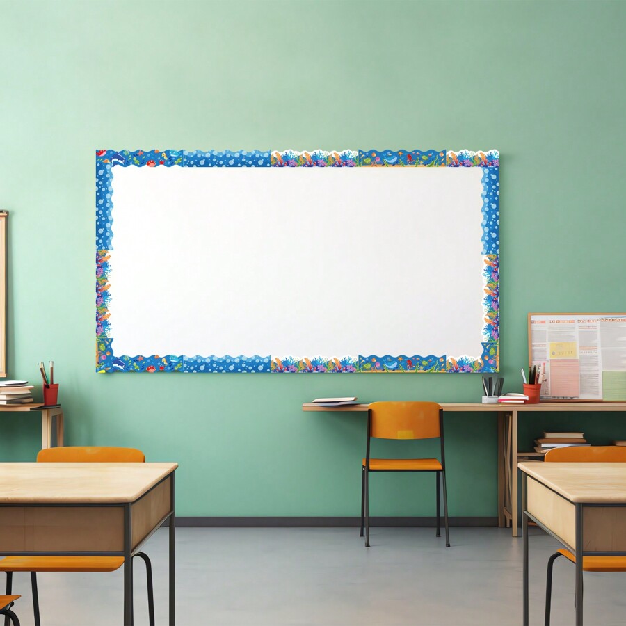 120 Ft Classroom Borders For Bulletin Board, Ocean Fish Scalloped Trim ...