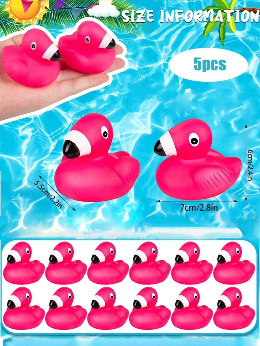 10pcs-Flamingo Rubber Duck, Rose Flamingo Duck Bath Toy, Cute Floating ...
