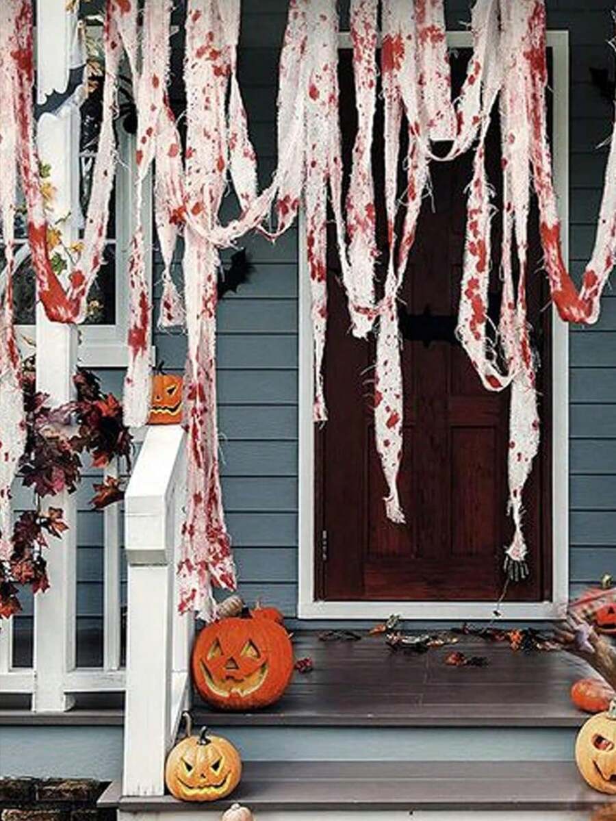 1pc 16.5ft Halloween Creepy Blood Cloth-Scary Creepy Cloth With Bloody ...