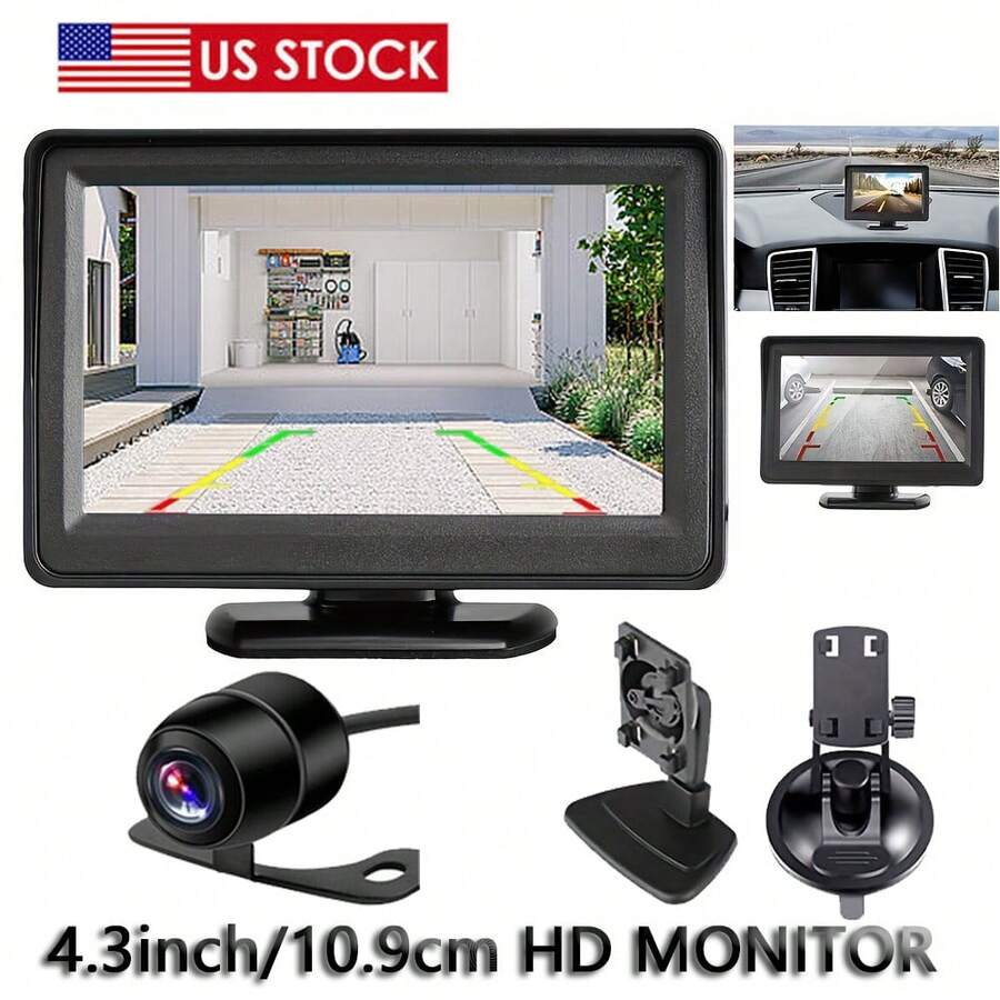 Car Rear View Backup Camera 4.3inch Display LCD Monitor And Parking ...