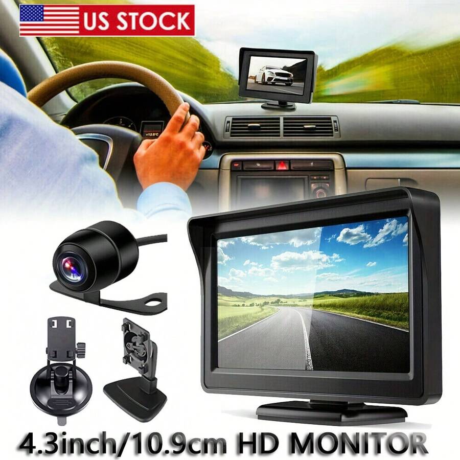 Car Rear View Backup Camera 4.3inch Display LCD Monitor And Parking ...