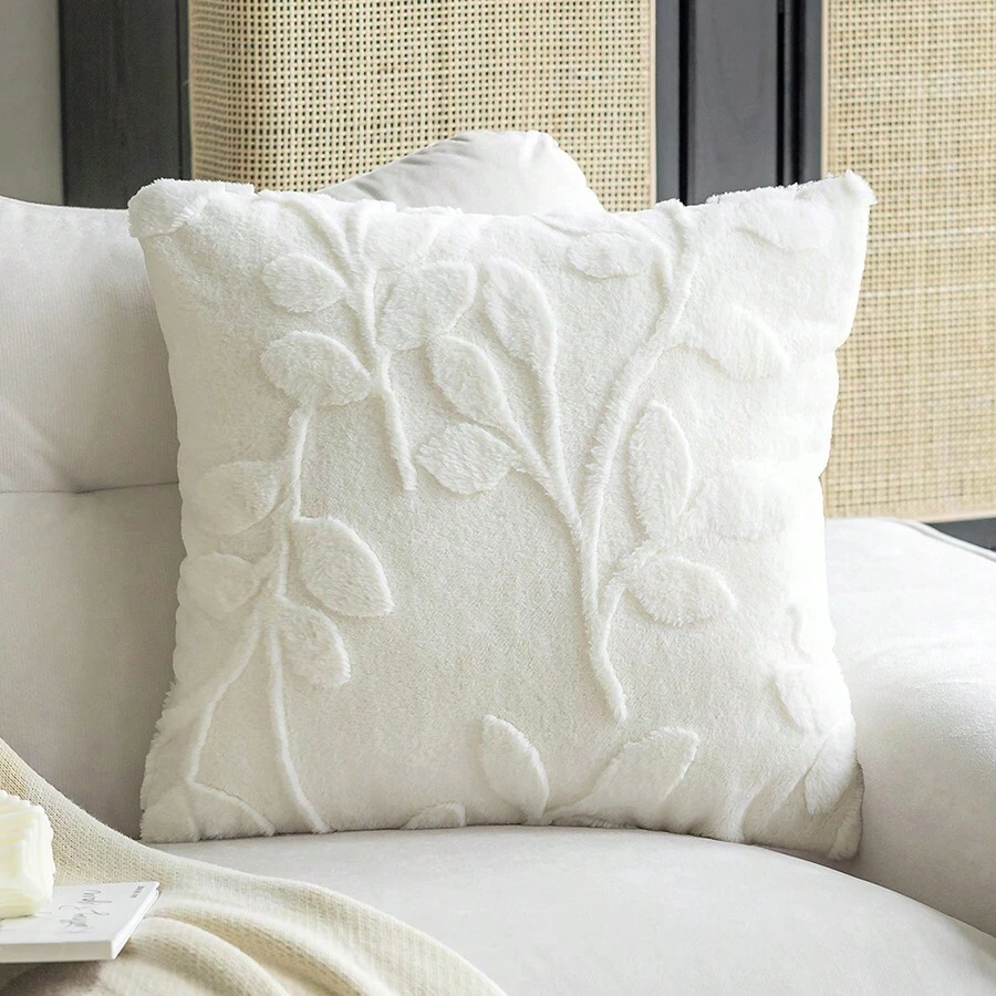 1pc Plush Embossed Pillowcase (Pillow Core Not Included), Simple Style ...