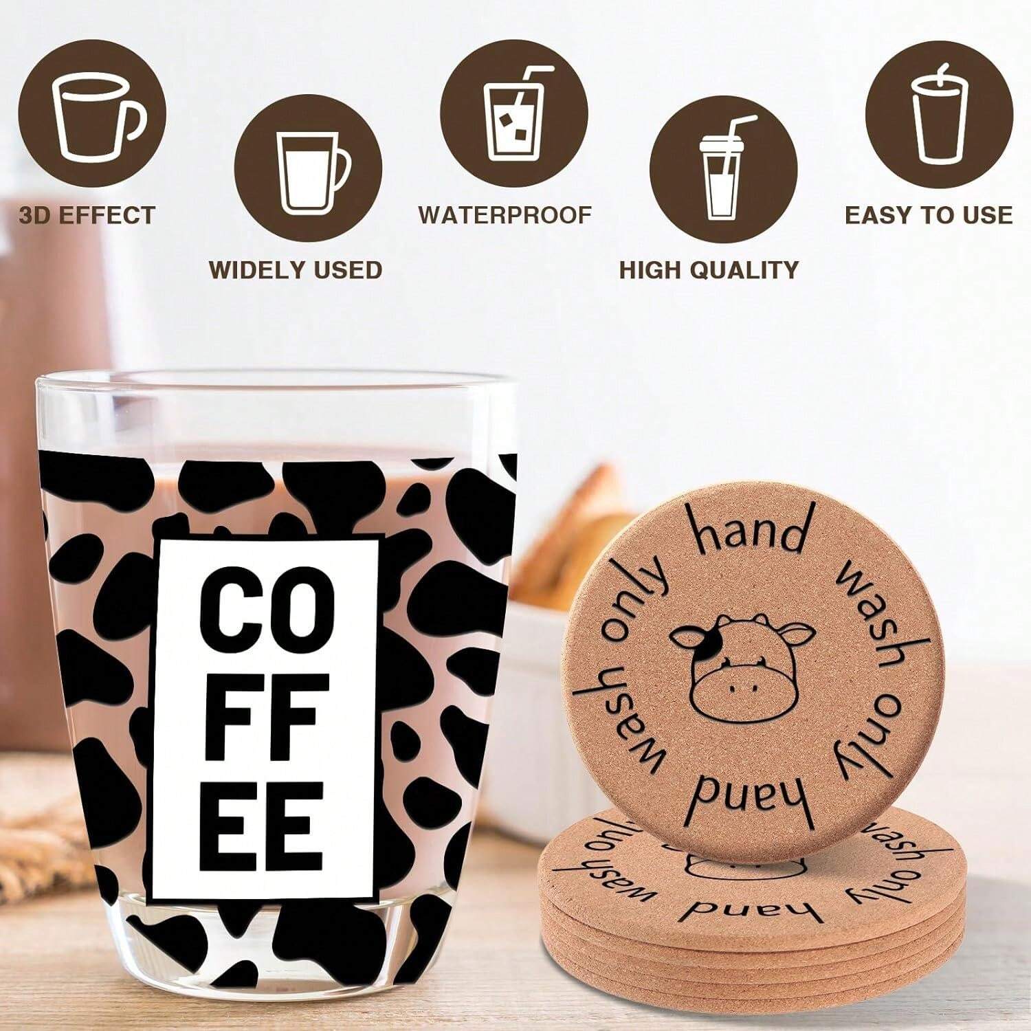 14 Pc Farm Cow UV DTF Cup Wraps For 16 Oz Glass Cups Cow Print Uvdtf ...