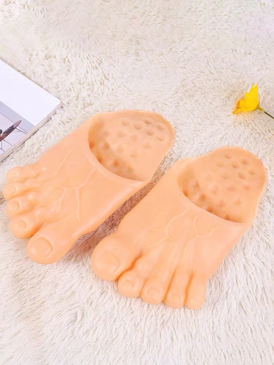2pcs Role-Play Giant Fun Toe Slippers, Spoof Barefoot Five-Toe Slippers ...