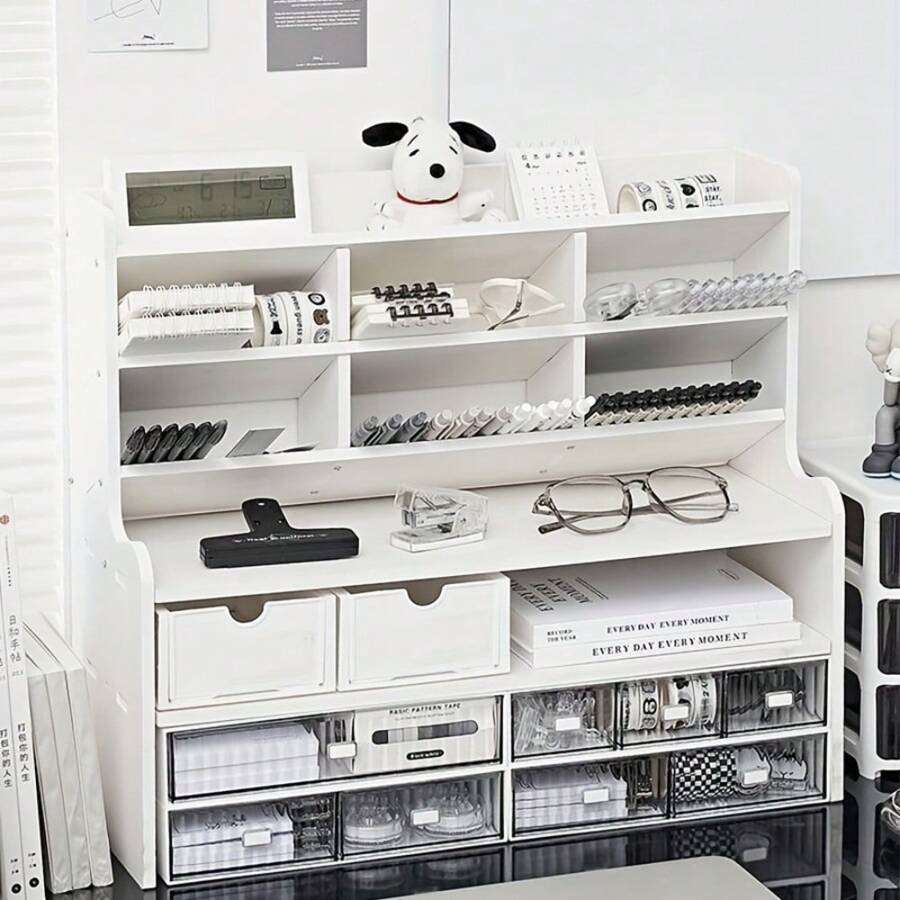 Versatile Student Desk Organizer - Dual-Layer Storage Solution For ...