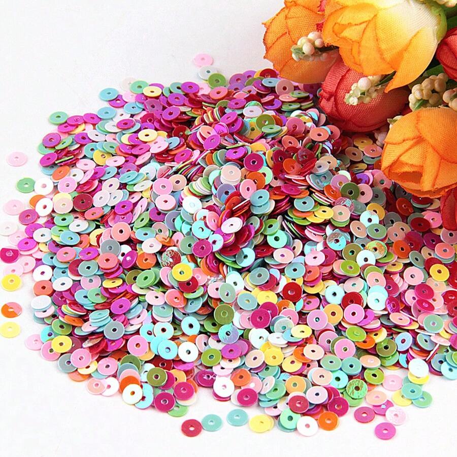 20g Paillettes Sequin 4mm AB & Silver Base Mix Colors Pvc Round Sequins ...