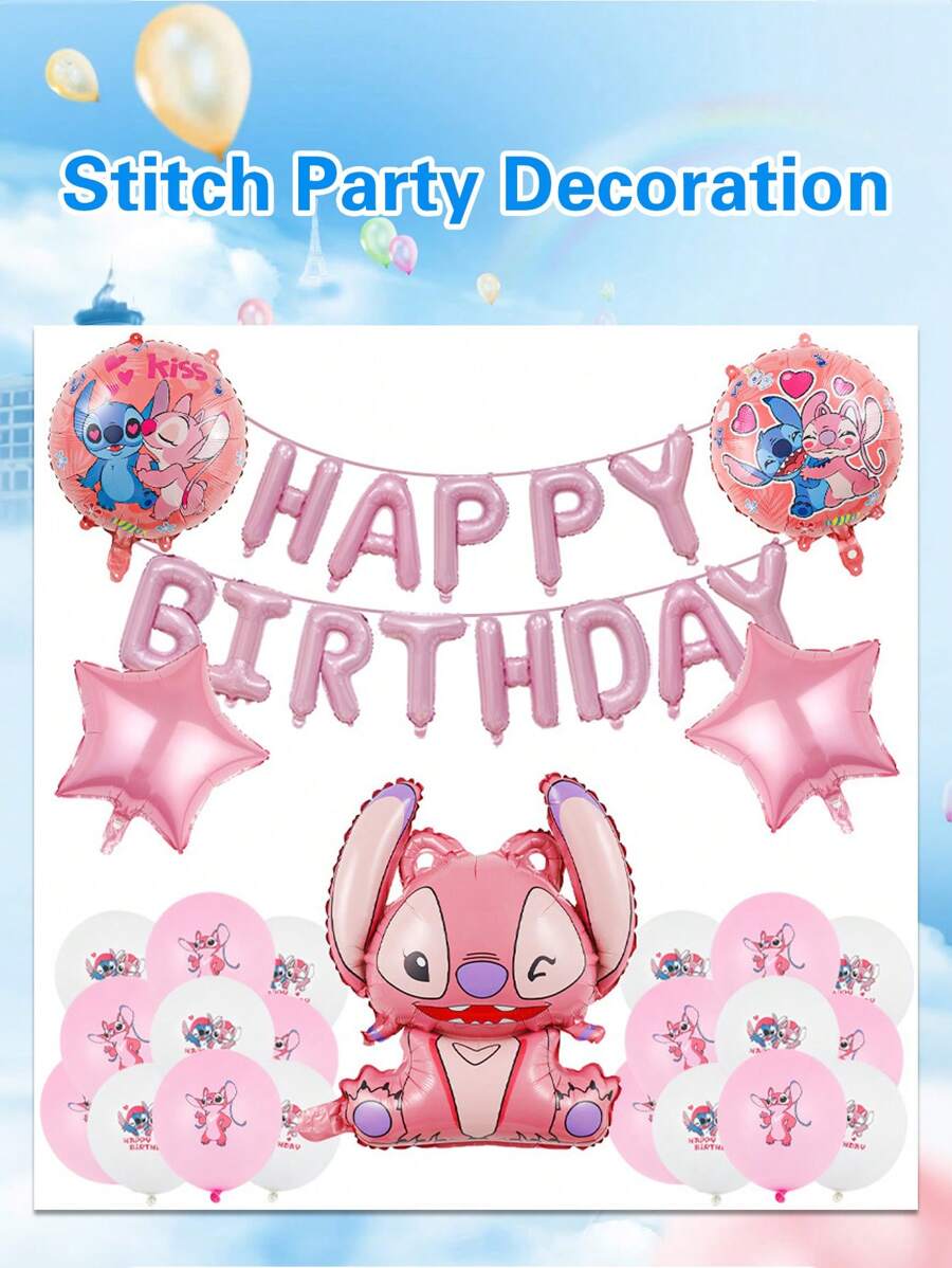 26-Piece Stitch Party Decoration Kit - Vibrant Balloon Decorations For ...
