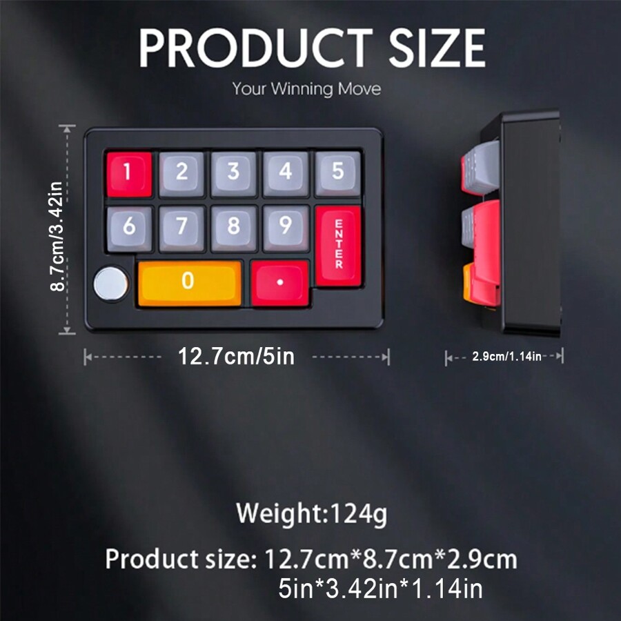 Romoral Macro Programming Custom Mini Keyboard USB Interface K812 Red Axis All-Aluminum Alloy ...