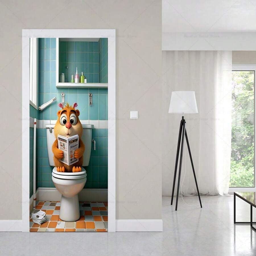 Creative Animal Bear Poster Sticker Door Sticker Room Decoration ...