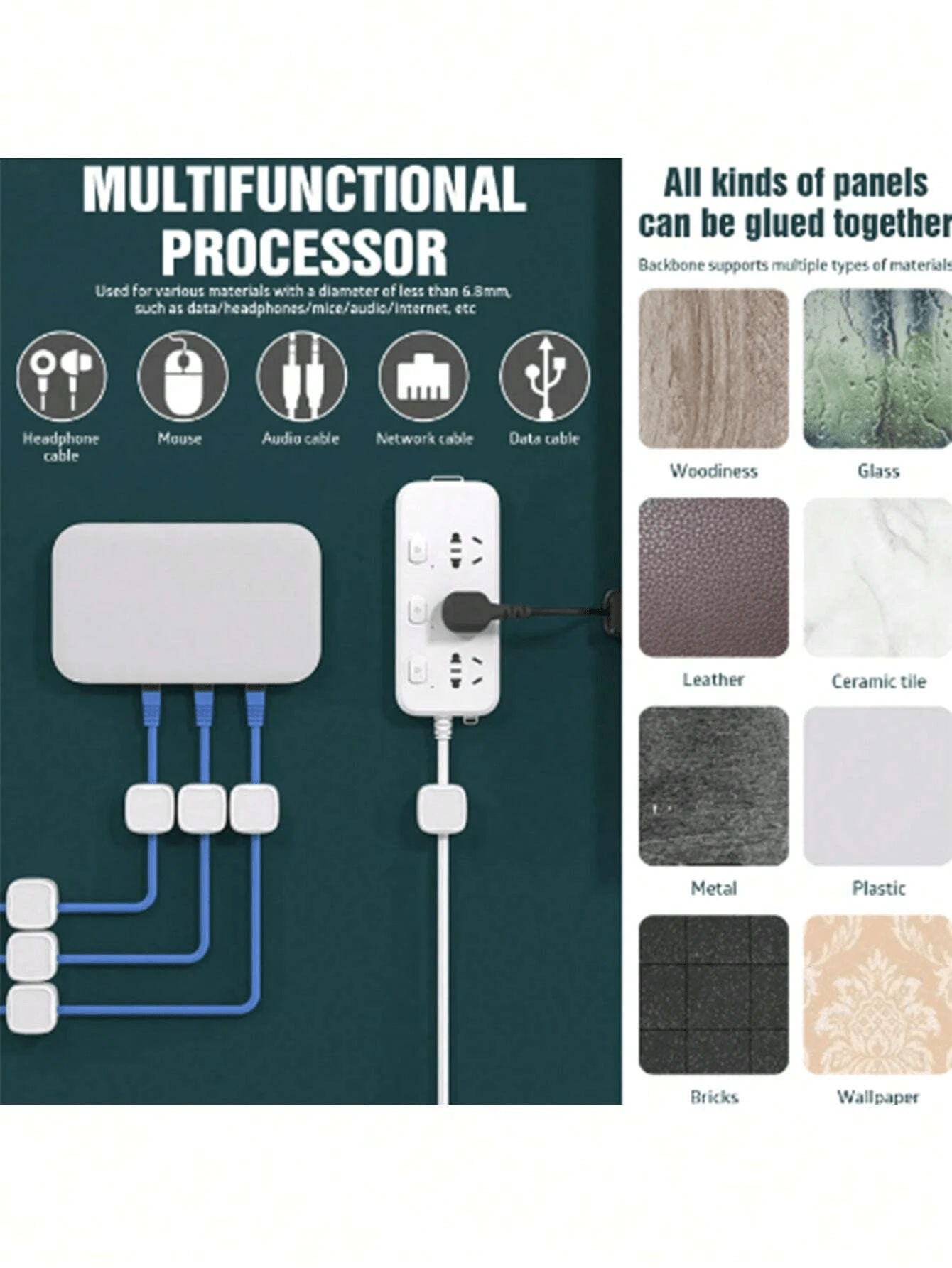 6pcs Magnetic Cable Organizers With Adhesive Backing, Cable Management ...