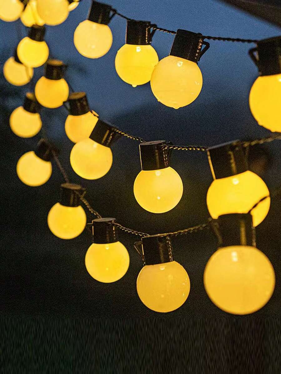 LED Solar Powered Globe String Lights With Large Round Bulbs, Starry ...