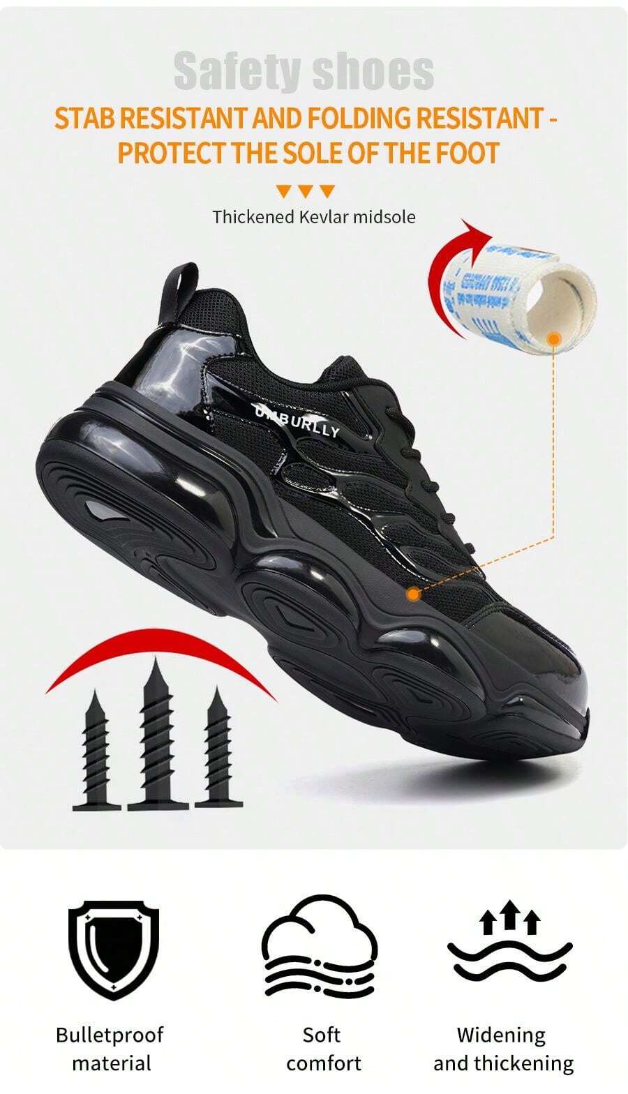 Zapatos de seguridad con puntera de acero para hombres, botas de ...