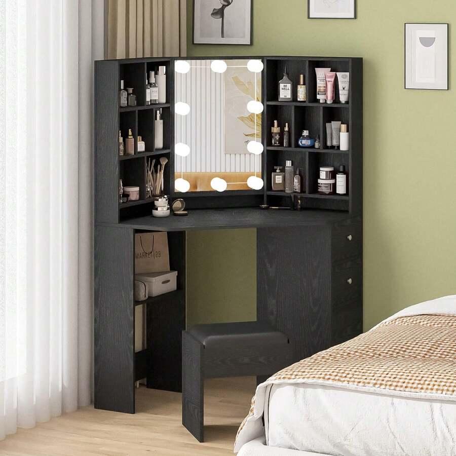 The Bedroom's Solid Wood Dressing Table Is Upscale, Luxurious, Modern ...