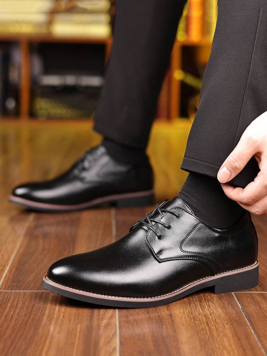 New Men's Business Casual Leather Dress Shoes, Lace-Up, Plus Size ...