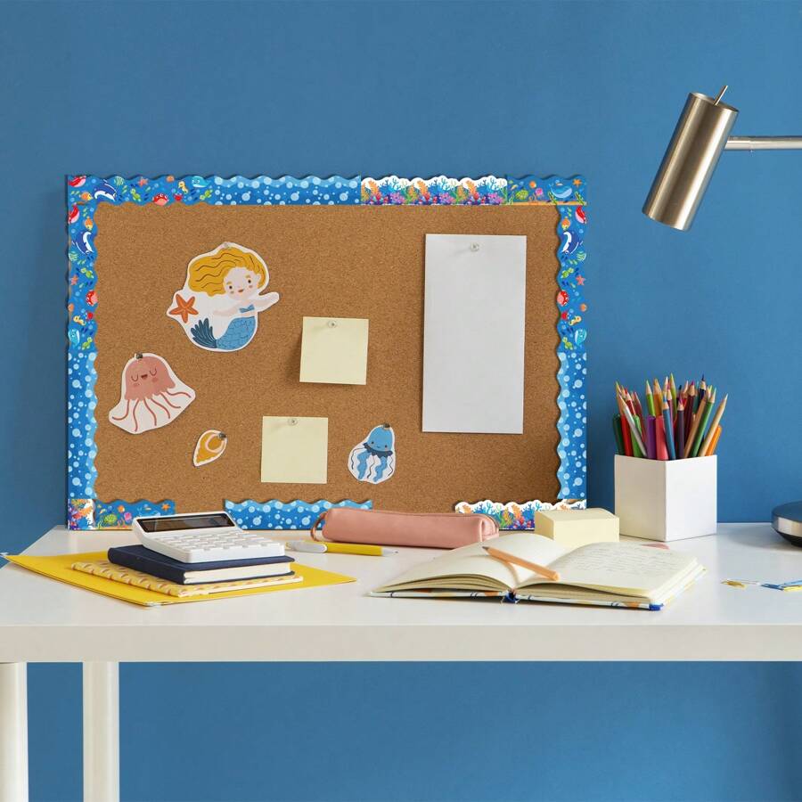120 Ft Classroom Borders For Bulletin Board, Ocean Fish Scalloped Trim ...