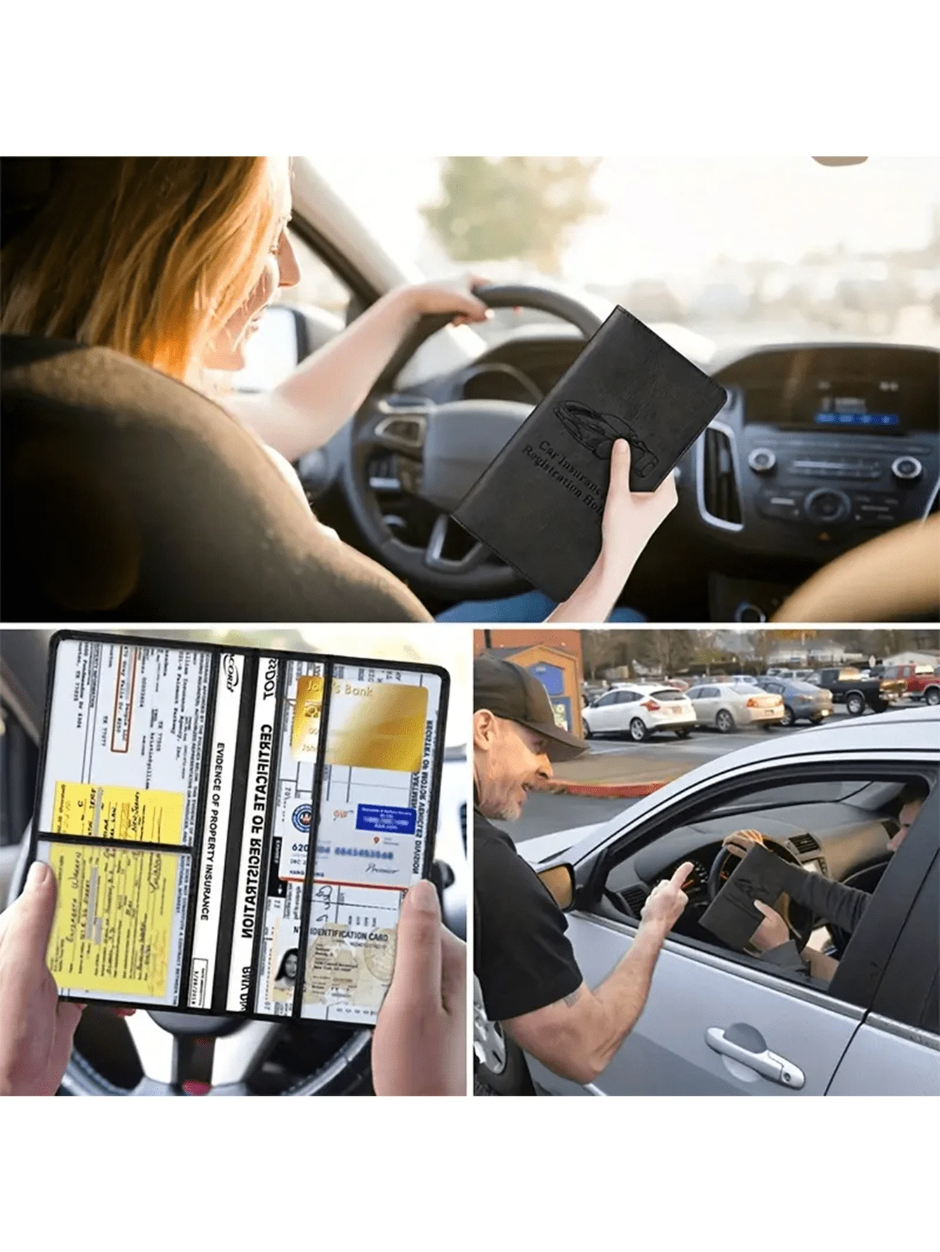 Premium Faux Leather Car Document Holder - Stylish Organizer For Men ...