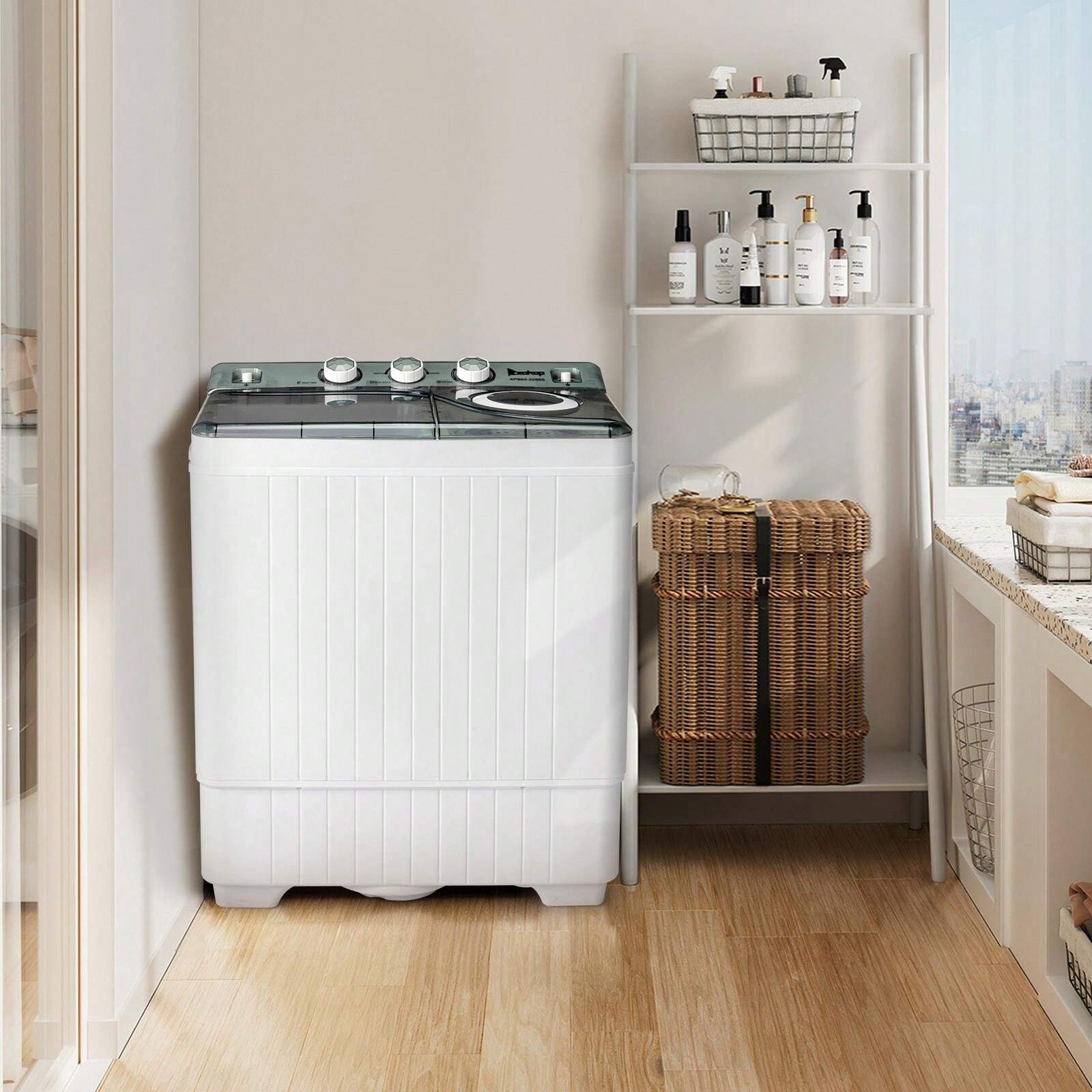 Twin Tub With Built-In Drain Pump XPB65-2288S 26Lbs Semi-Automatic Twin ...