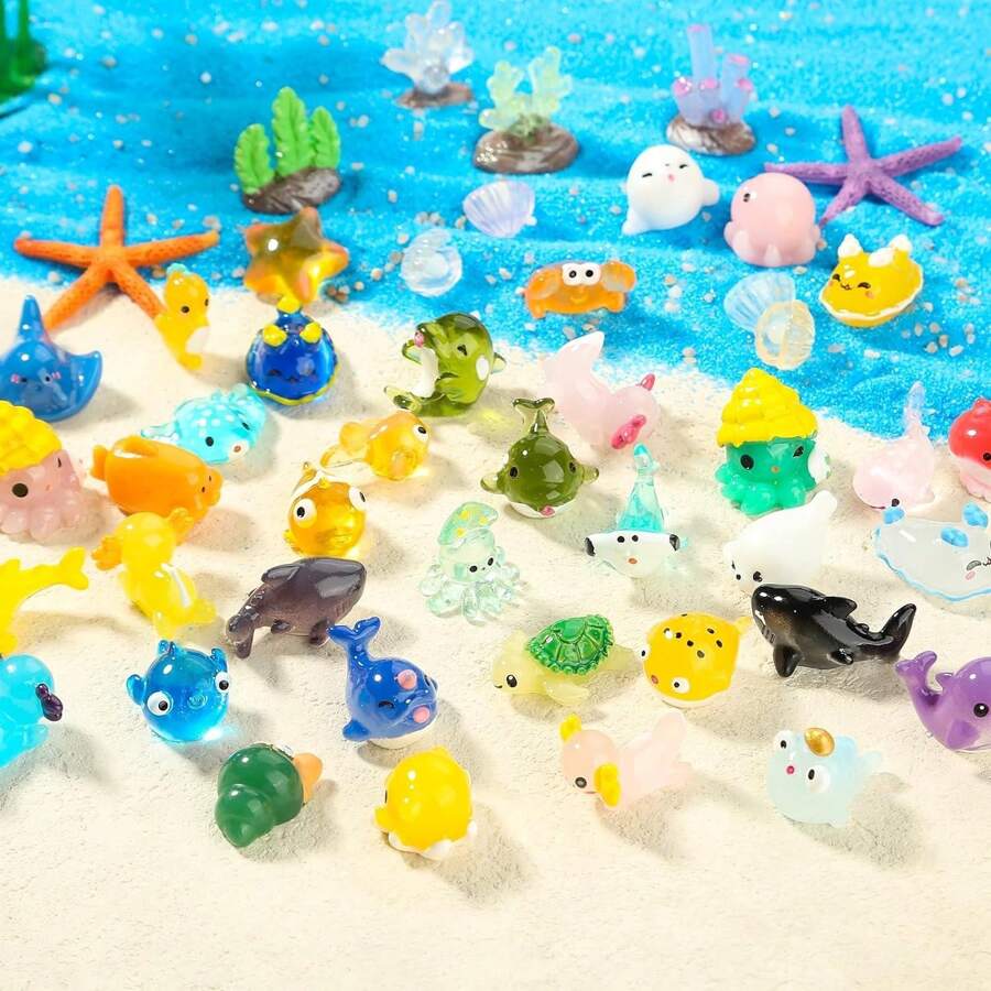 16pcs Mini Ocean Resin Animals Tiny Sea Animals Figurines Marine Miniature Plastic Animals ...
