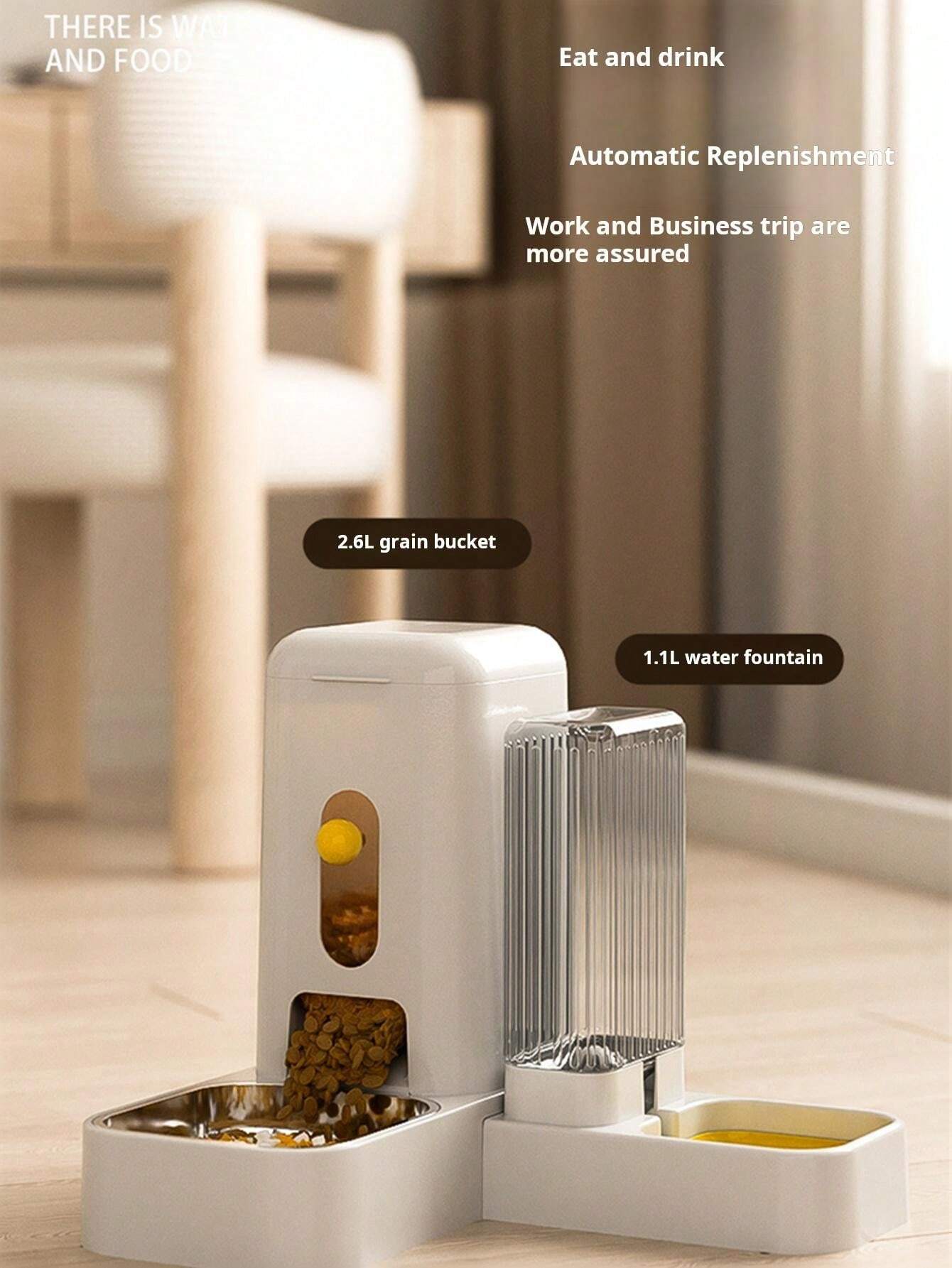 1set Automatic Water Dispenser And Feeder Combo With Stainless Steel ...